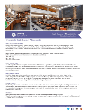 Fillable Online Welcome to Hyatt Regency Minneapolis Fax Email Print ...