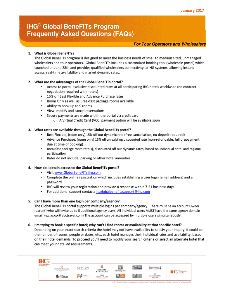 Fillable Online IHG Global BeneFITs Program Fax Email Print - pdfFiller