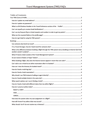 Fillable Online Travel Management System (TMS) FAQs Fax Email Print ...