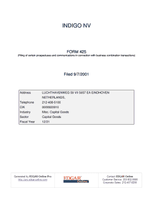 Fillable Online INDIGO NV Fax Email Print - pdfFiller