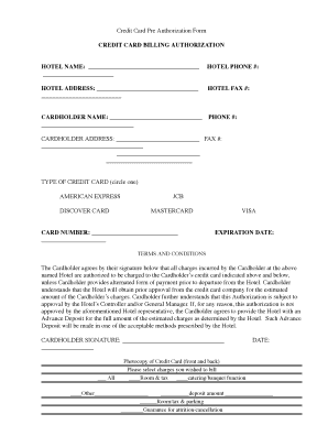Fillable Online Credit Card Pre Authorization Form Fax Email Print ...