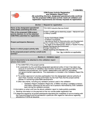 Fillable Online CDM Project Activity Registration Fax Email Print - pdfFiller