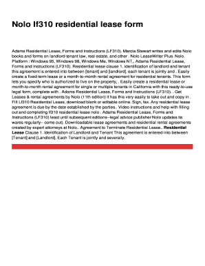 Fillable Online Nolo lf310 residential lease form Fax Email Print ...