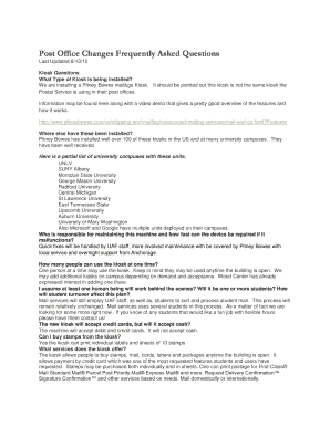 Fillable Online Post Office Changes Frequently Asked Questions Fax ...