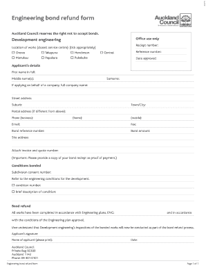 Fillable Online Engineering bond refund form Fax Email Print - pdfFiller