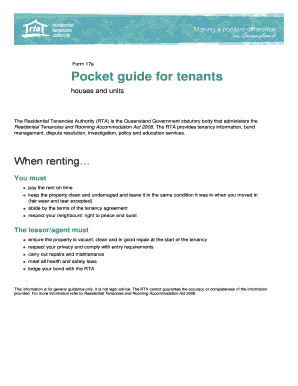 Fillable Online The Residential Tenancies Authority (RTA) is the ...