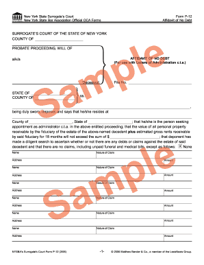 Fillable Online New York State Bar Association Official OCA Forms Fax ...