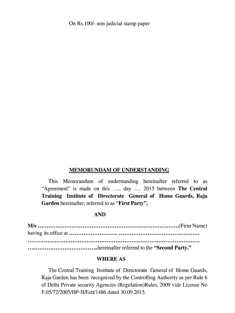 Fillable Online 100/- non judicial stamp paper Fax Email Print - pdfFiller