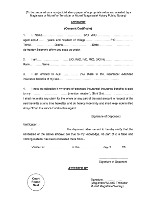 Fillable Online (To be prepared on a non judicial stamp paper of ...