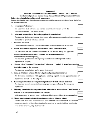 Fillable Online Essential Documents for the Conduct of a Clinical Trial ...