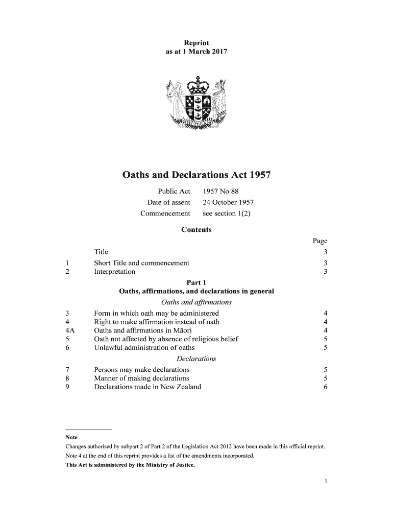 Fillable Online Oaths, affirmations, and declarations in general Fax ...