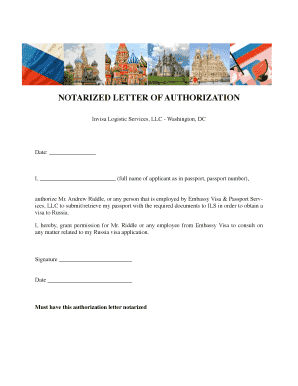 Fillable Online NOTARIZED LETTER OF AUTHORIZATION Fax Email Print ...