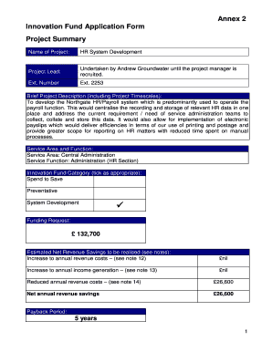Fillable Online Innovation Fund Application Form Fax Email Print ...