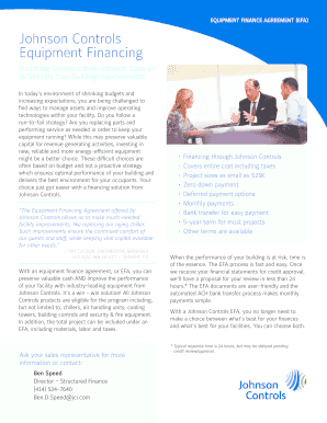 Fillable Online EQUIPMENT FINANCE AGREEMENT (EFA) Fax Email Print ...