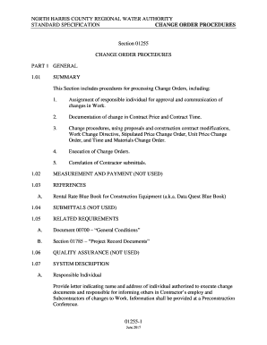 Fillable Online CHANGE ORDER PROCEDURES Fax Email Print - pdfFiller