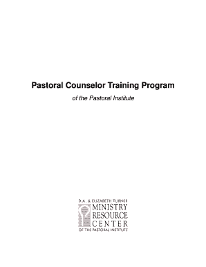 Fillable Online Pastoral Counselor Training Program Fax Email Print ...