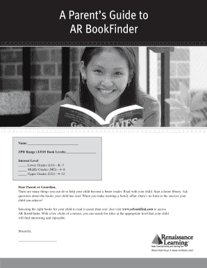 Fillable Online ZPD Range (ATOS Book Levels) Fax Email Print - pdfFiller