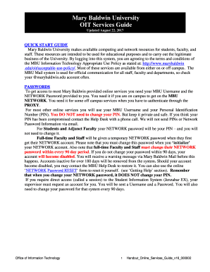 Fillable Online OIT Services Guide Fax Email Print - pdfFiller