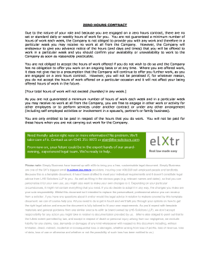 Fillable Online ZERO HOURS CONTRACT Fax Email Print - pdfFiller
