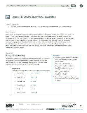 Fillable Online Students solve simple logarithmic equations using the ...