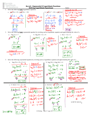 Fillable Online 8 Exponential & Logarithmic Functions Fax Email Print ...