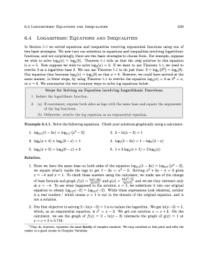 Fillable Online Logarithmic Equations and Inequalities Fax Email Print ...