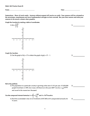Fillable Online Math-180-Practice Exam #2 Fax Email Print - pdfFiller