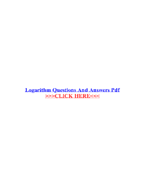 Fillable Online Logarithm Questions And Answers Pdf Fax Email Print ...