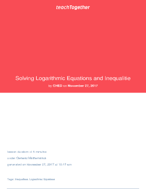 Fillable Online Solving Logarithmic Equations and Inequalitie Fax Email ...