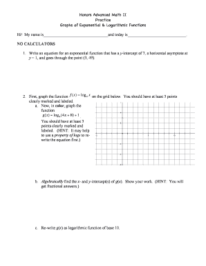 Fillable Online Honors Advanced Math II Fax Email Print - pdfFiller
