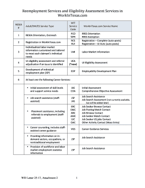 Fillable Online Reemployment Services and Eligibility Assessment ...