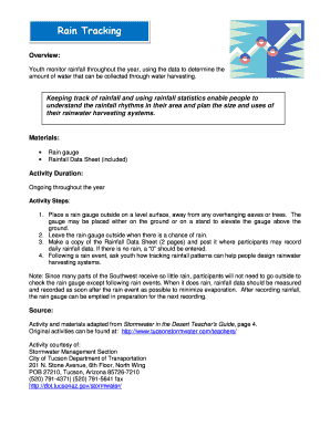 Fillable Online Rain Tracking Fax Email Print - pdfFiller
