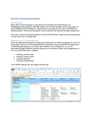 Fillable Online BizTalk Tracking Cheat Sheet Fax Email Print - pdfFiller