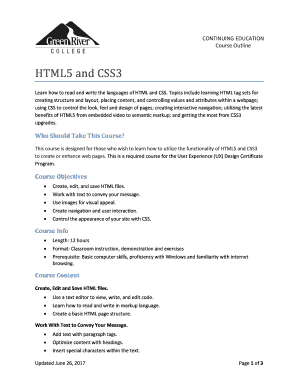 Fillable Online Learn how to read and write the languages of HTML and CSS Fax Email Print ...