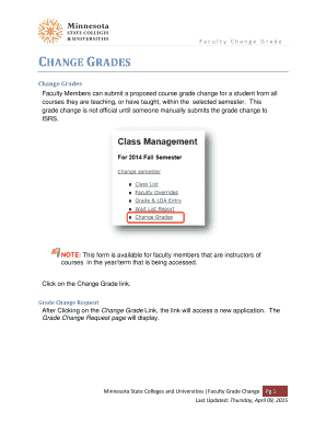 Fillable Online Faculty Change Grade Fax Email Print - pdfFiller