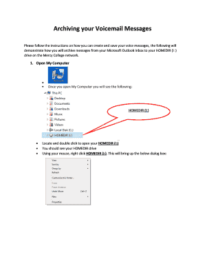 Fillable Online Archiving your Voicemail Messages Fax Email Print ...