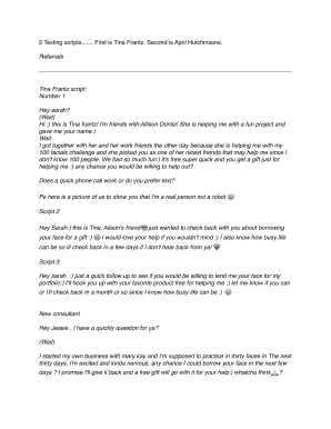 Fillable Online 2 Texting scripts Fax Email Print - pdfFiller