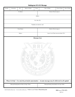 Fillable Online Radiogram ICS-213 Message Fax Email Print - pdfFiller