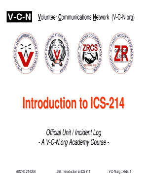 Fillable Online Introduction to ICS-214 Fax Email Print - pdfFiller