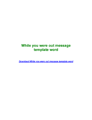Fillable Online While you were out message template word Fax Email ...