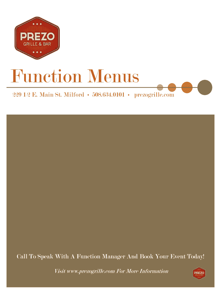 Fillable Online Function Menus Fax Email Print - pdfFiller