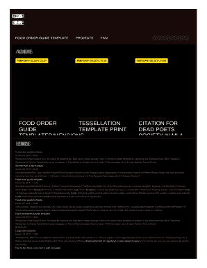 Fillable Online FOOD ORDER Fax Email Print - pdfFiller