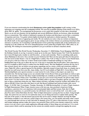 Fillable Online Restaurant Review Guide Blog Template Fax Email Print ...