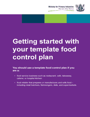 Fillable Online You should use a template food control plan if you Fax ...