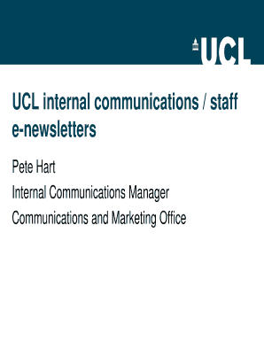 Fillable Online UCL internal communications / staff Fax Email Print ...
