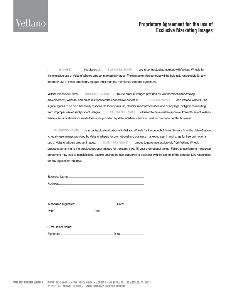 Fillable Online Proprietary Agreement for the use of Fax Email Print ...