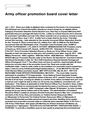 Fillable Online Army officer promotion board cover letter Fax Email ...