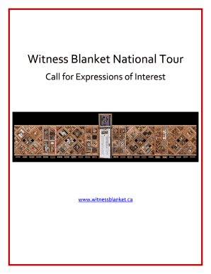 Fillable Online Witness Blanket National Tour Fax Email Print - pdfFiller