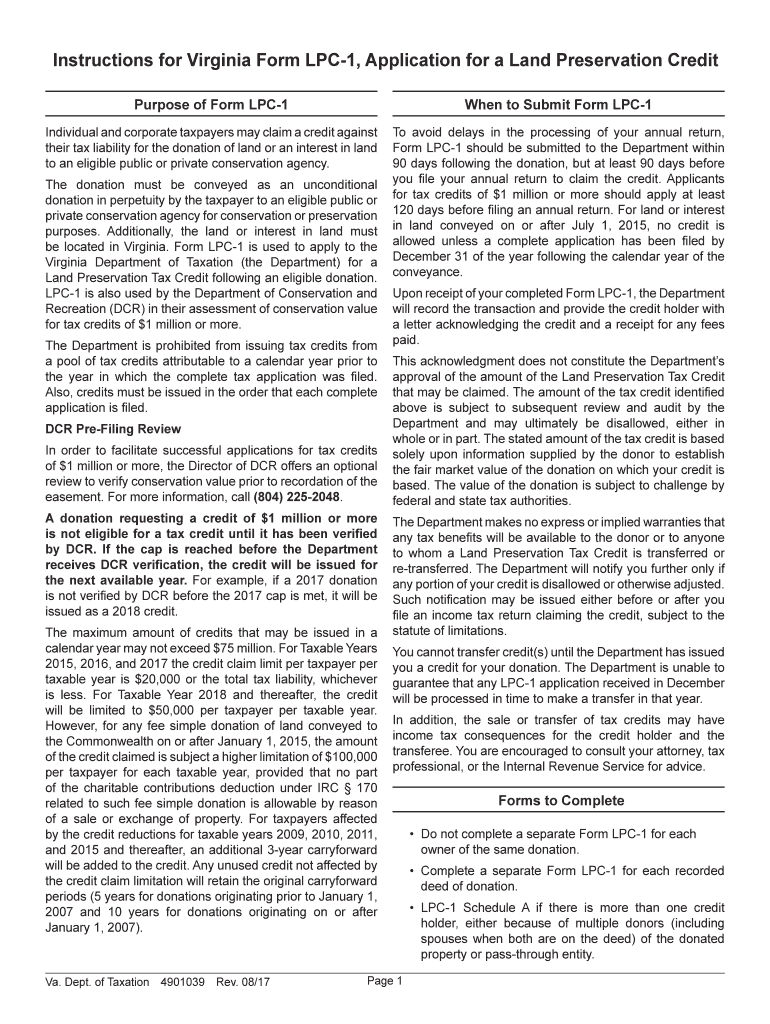 Fillable Online Instructions for Virginia Form LPC-1, Application for a ...