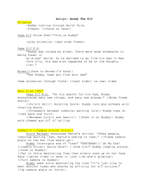 Fillable Online Script: Buddy The Elf Fax Email Print - pdfFiller